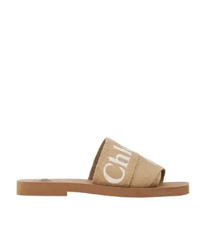 Chloé Woody Flat Mules - Nude