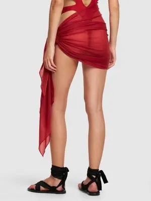 MUGLER One-shoulder Wrap Skirt