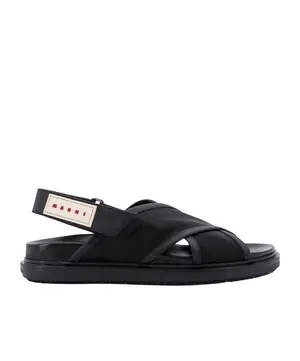 Marni Logo Patch Crossover Sandals