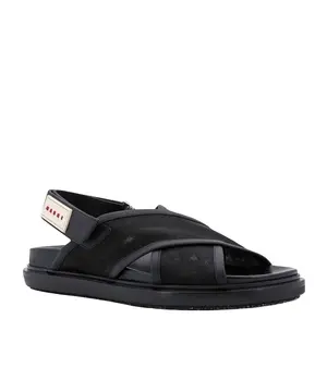 Marni Logo Patch Crossover Sandals
