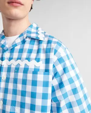 Prada Check Pattern Short Sleeved Shirt