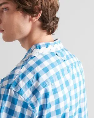 Prada Check Pattern Short Sleeved Shirt