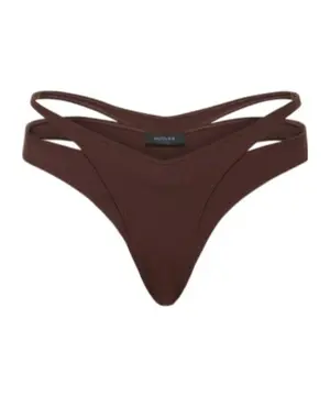 MUGLER Strappy Cutout Bikini Bottoms - Red