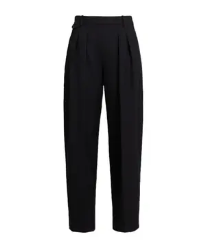 Khaite Dugan High Rise Wool Pants - Black