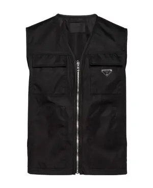 Prada Logo Plaque Zip-up Gilet