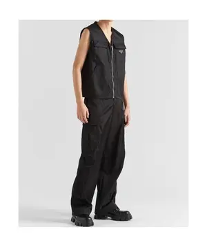 Prada Logo Plaque Zip-up Gilet