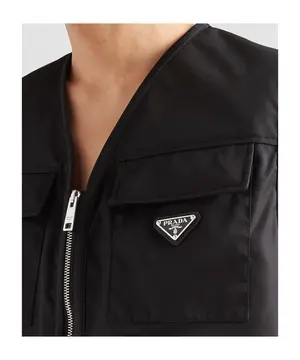 Prada Logo Plaque Zip-up Gilet