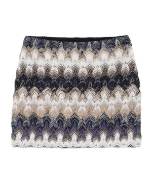 Missoni Zigzag Knit Metallic Mini Skirt - Black