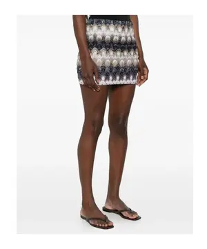 Missoni Zigzag Knit Metallic Mini Skirt