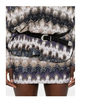Missoni Zigzag Knit Metallic Mini Skirt