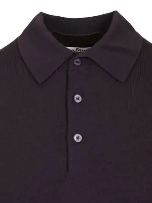 Acne Studios Knitted Polo Top With Contrasting Trim