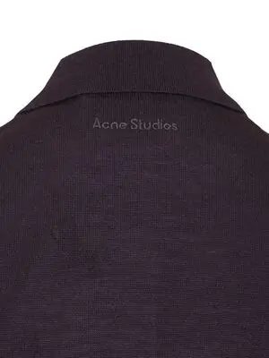 Acne Studios Knitted Polo Top With Contrasting Trim