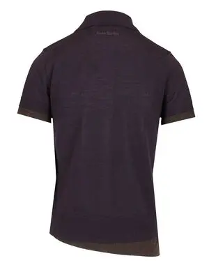 Acne Studios Knitted Polo Top With Contrasting Trim - Violet