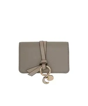 Chloé Logo-charm Foldover Top Wallet - Gray