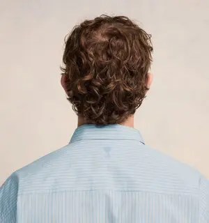 AMI Paris De Coeur Embroidered Striped Shirt