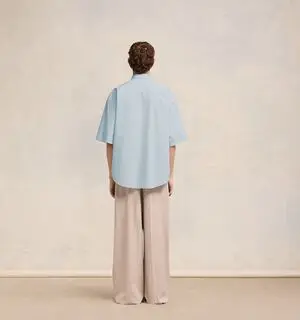 AMI Paris De Coeur Embroidered Striped Shirt