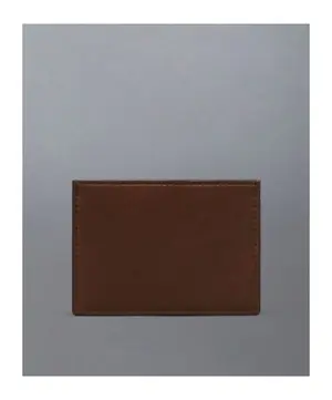 Thom Browne Leather Card Holder - Brown
