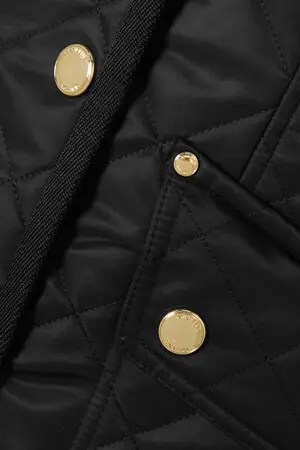 Burberry Quilted Jacket With Corduroy Collar And Gold Buttons