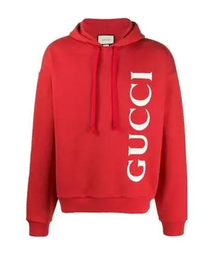 Gucci Logo Print Hoodie - Red