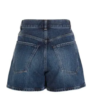 Chloé High-waisted Denim Shorts With Engraved Horn Buttons