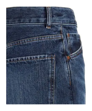 Chloé High-waisted Denim Shorts With Engraved Horn Buttons