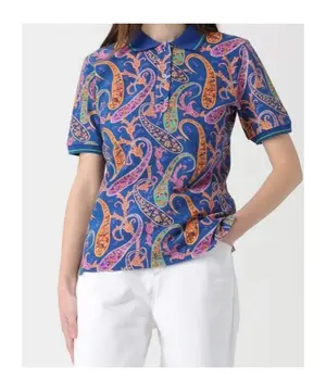 Etro Paisley Print Polo Top With Pointed Collar