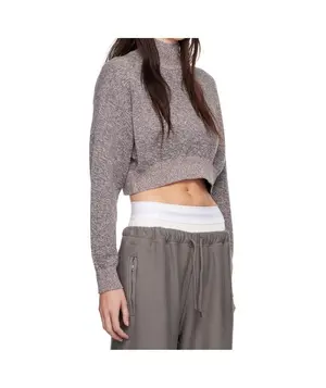 Alexander Wang Ribbed Turtleneck Cropped Sweater