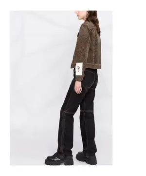 GOLDEN GOOSE Leopard Print Denim Jacket