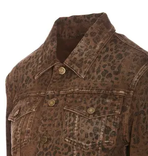 GOLDEN GOOSE Leopard Print Denim Jacket
