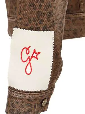 GOLDEN GOOSE Leopard Print Denim Jacket