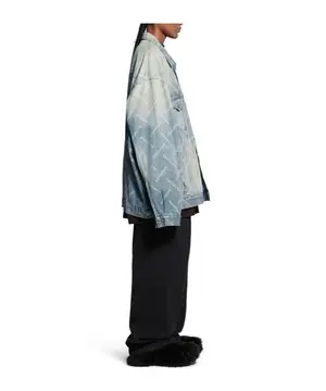 Balenciaga Diagonal Allover Oversized Denim Jacket