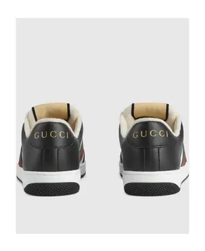 Gucci Screener Web Stripe Lace-up Sneakers - Black/white