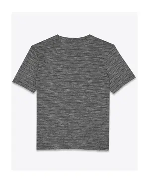 Saint Laurent Monogram T-shirt In Jersey With Lamé Stripes