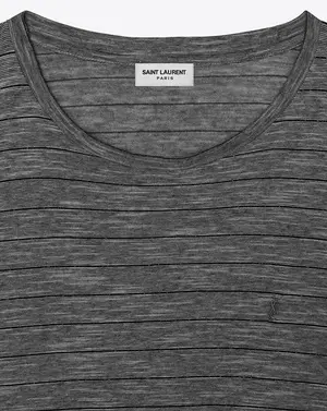 Saint Laurent Monogram T-shirt In Jersey With Lamé Stripes