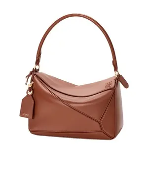 Loewe Medium Puzzle Bag In Nappa Lambskin - Walnut