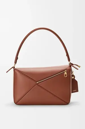Loewe Medium Puzzle Bag In Nappa Lambskin - Walnut