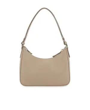 Prada Logo Plaque Zipped Shoulder Bag
