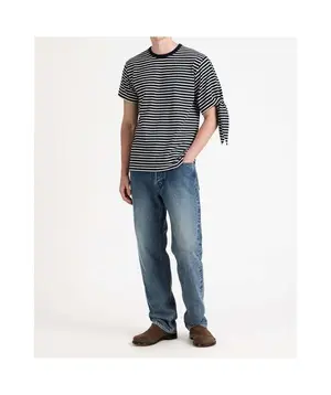 J.W.ANDERSON Jw Anderson Striped Knot Sleeved T-shirt - Black