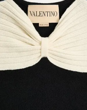 Valentino Garavani Wool Jumper With Ruched Bow Detail