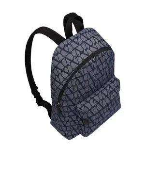 Valentino Garavani Toile Iconographe Backpack In Denim-effect Jacquard