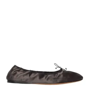 THE ROW Round Toe Ballet Flats - Black