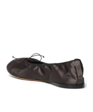 THE ROW Round Toe Ballet Flats - Black