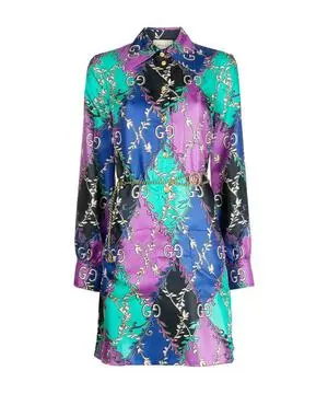 Gucci Gg Rhombus Ramage Shirt Dress