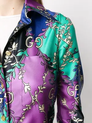 Gucci Gg Rhombus Ramage Shirt Dress