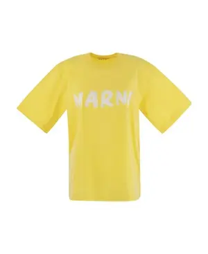 Marni Logo Print Crewneck T-shirt