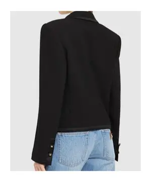 Dolce & Gabbana Double-breasted Blazer With Satin Trim - Black