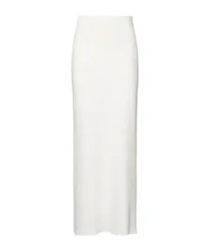 Brunello Cucinelli Maxi Skirt With Side Slit - Ivory