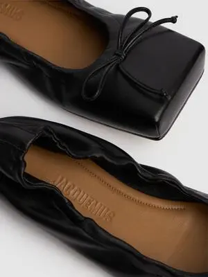 Jacquemus Square-toed Ballet Flats With Bow Detailing