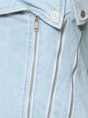 DION LEE Denim Zip-up Blouse