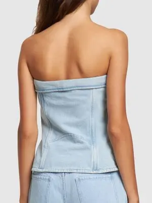 DION LEE Denim Zip-up Blouse